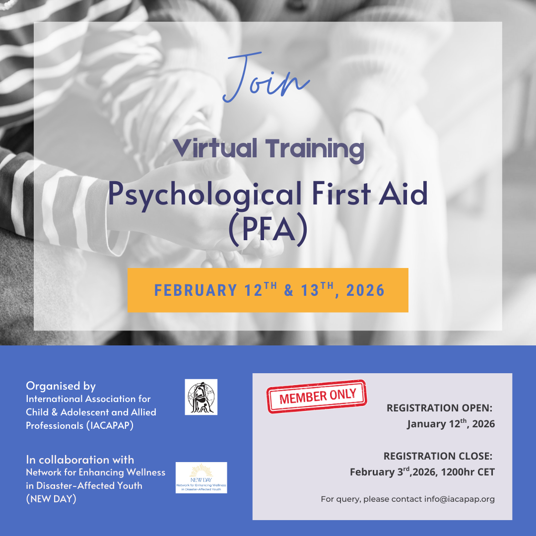Virtual Training Course 2026 - Psychological First Aid - News - IACAPAP